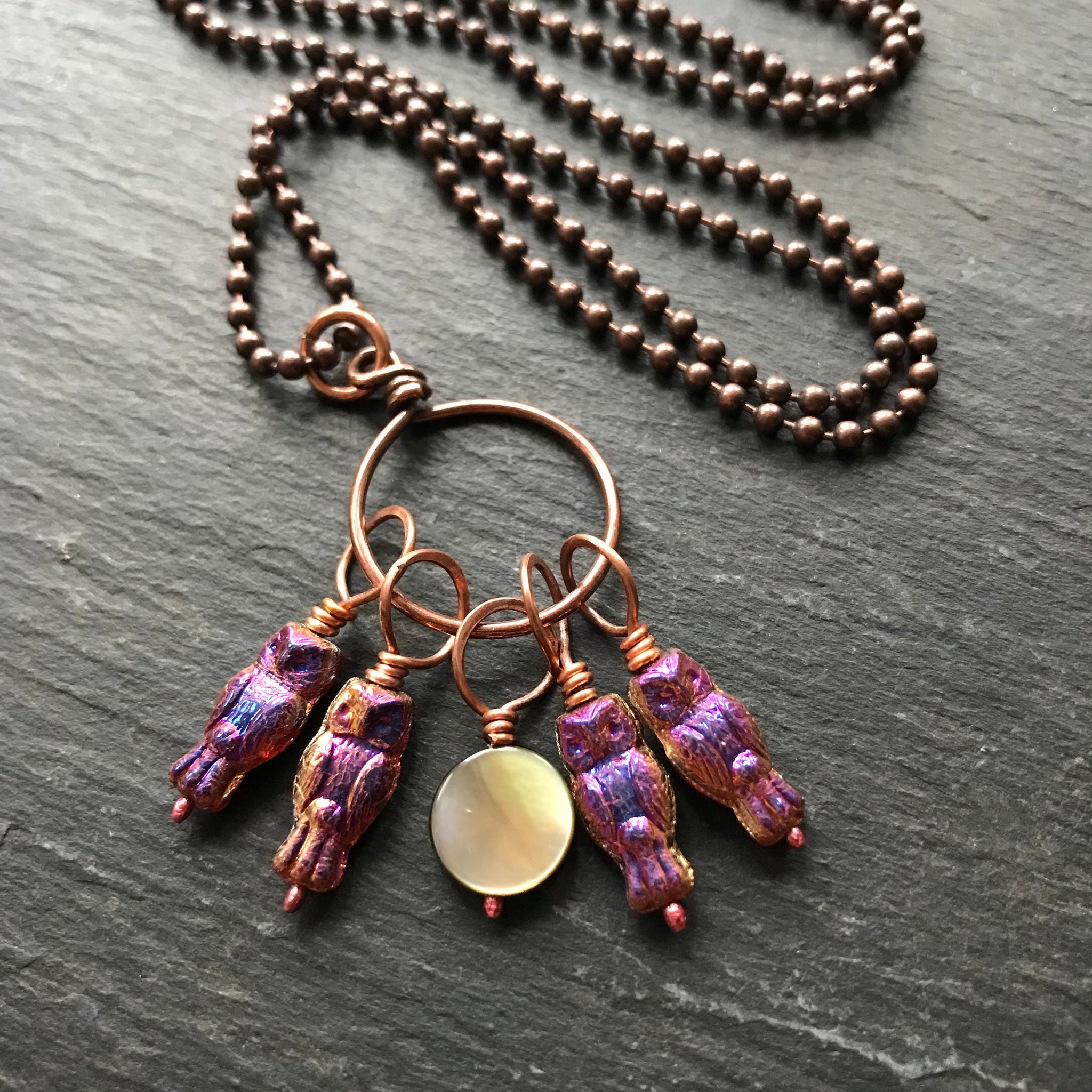 Parliament of Owls Stitch Marker Necklace Set, Bright Version – Feral ...