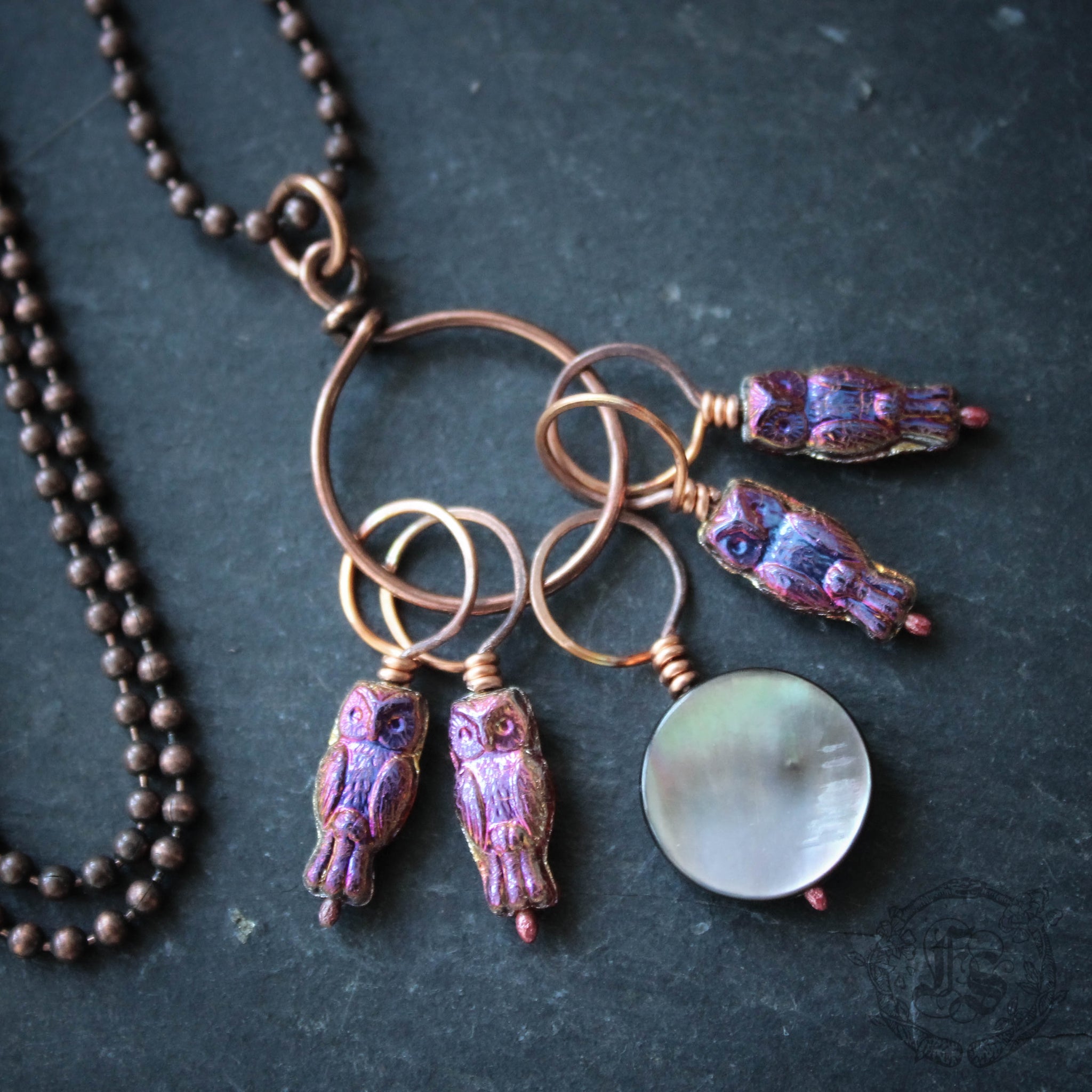 Parliament of Owls Stitch Marker Necklace Set, Bright Version – Feral ...